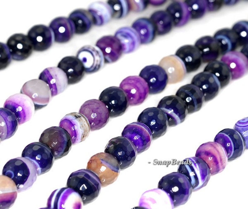 10mm Purple Agate Gemstone Purple Swirls Faceted Round 10mm - Etsy