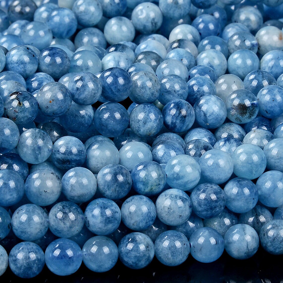 Natural Devil Blue Aquamarine Gemstone Grade AAA Round 5MM 6MM 7MM 8MM ...