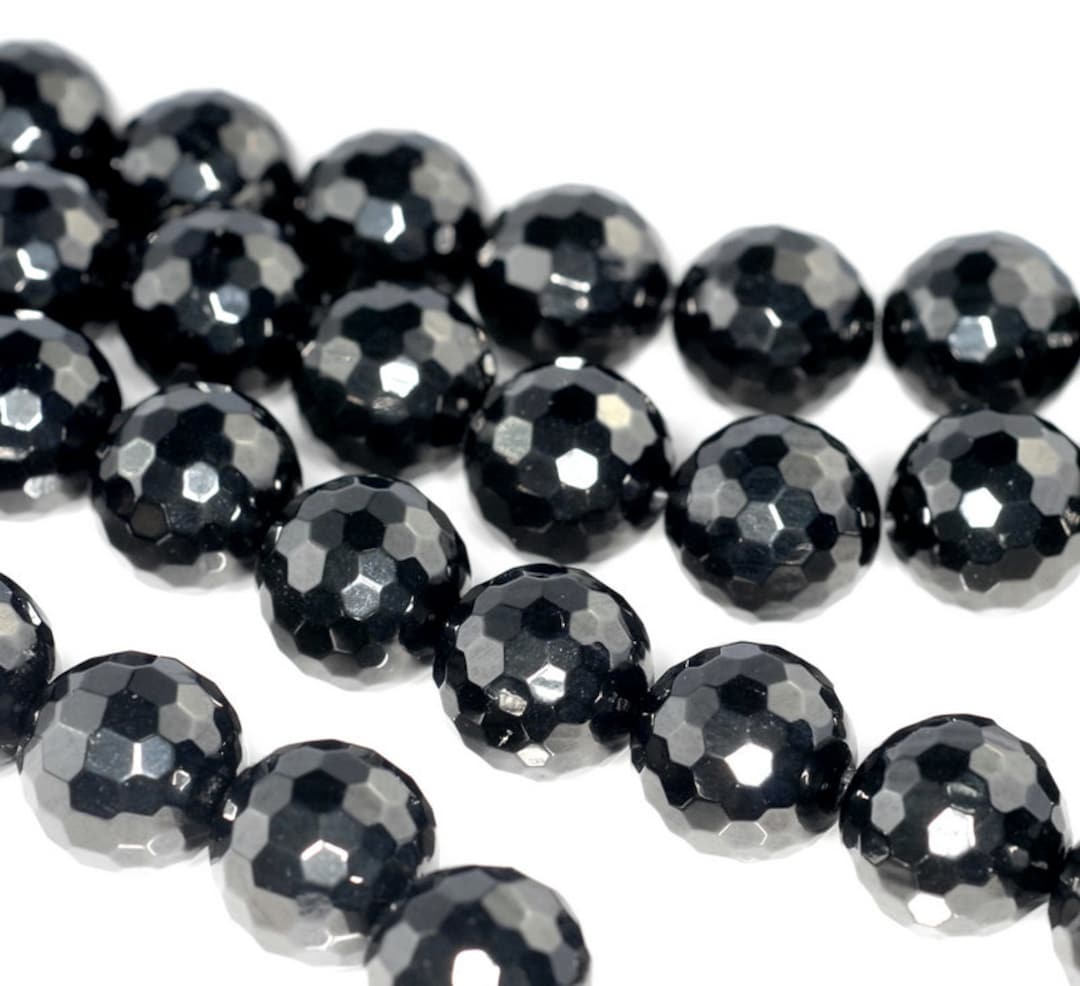 15-16mm Black Jet Gemstone Organic Micro Faceted Round Loose - Etsy UK
