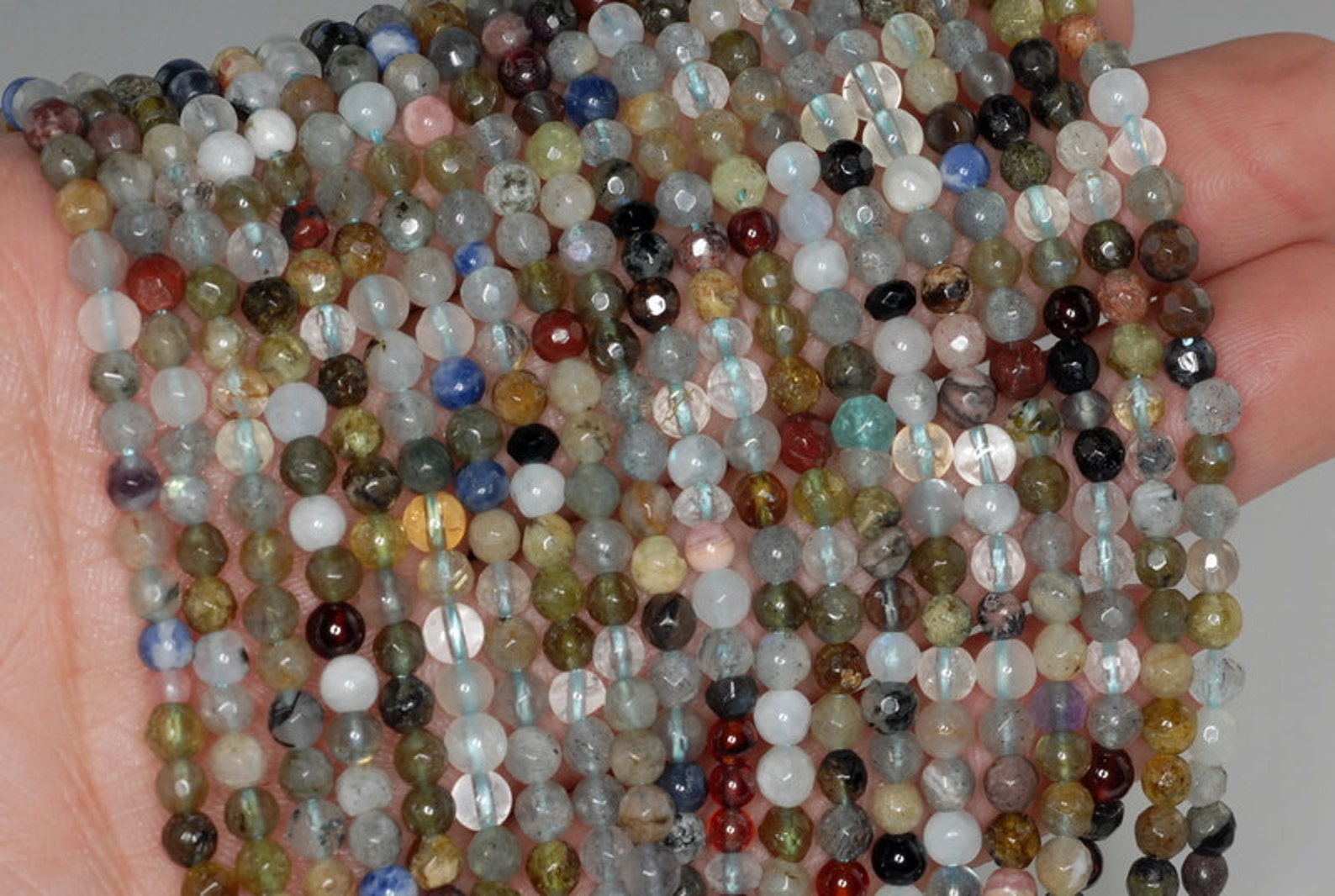 4mm Gala Mix Quartz Assorted Gemstone Smooth Faceted Round Loose Beads ...