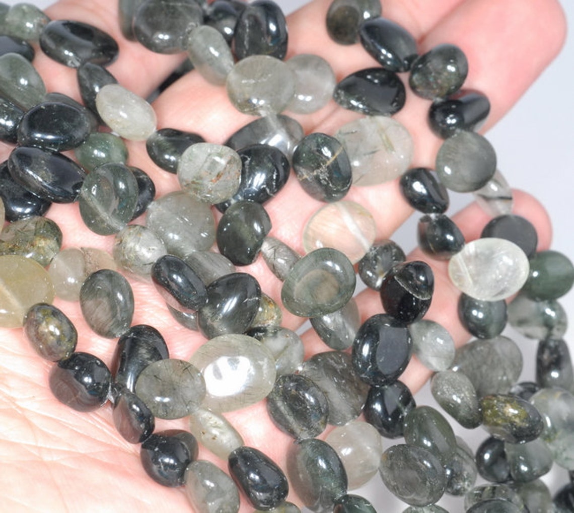 10-12MM Green Rutilated Quartz Gemstone Pebble Nugget Chip - Etsy