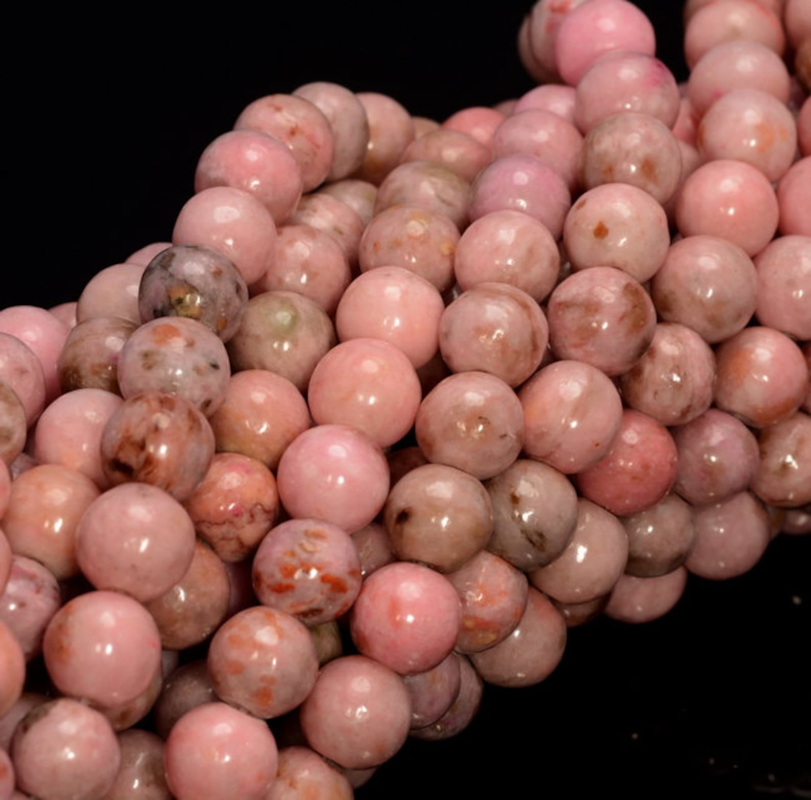 8MM Pink Jade Gemstone Round Loose Beads 15 Inch Full Strand (80010312 ...