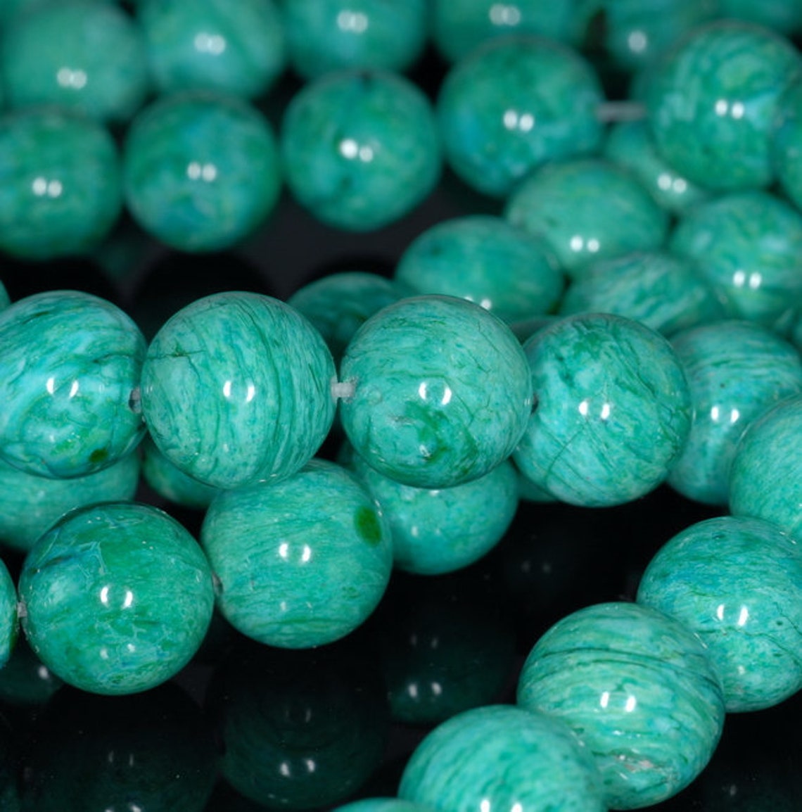 8MM Turquoise Green Jasper Gemstone Round Loose Beads 15.5 | Etsy