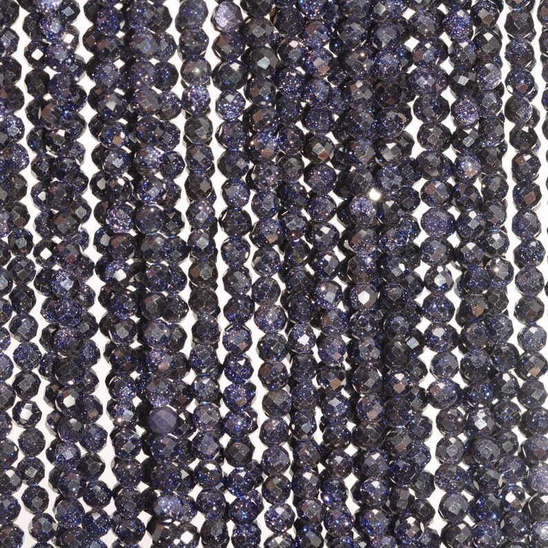 2MM Blue Sandstone Gemstone Grade AAA Micro Faceted Round Loose Beads ...