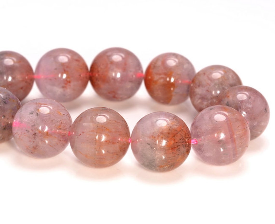 10mm Rare Auralite 23 Cacoxenite Grade A Red Purple Pink Meditation ...