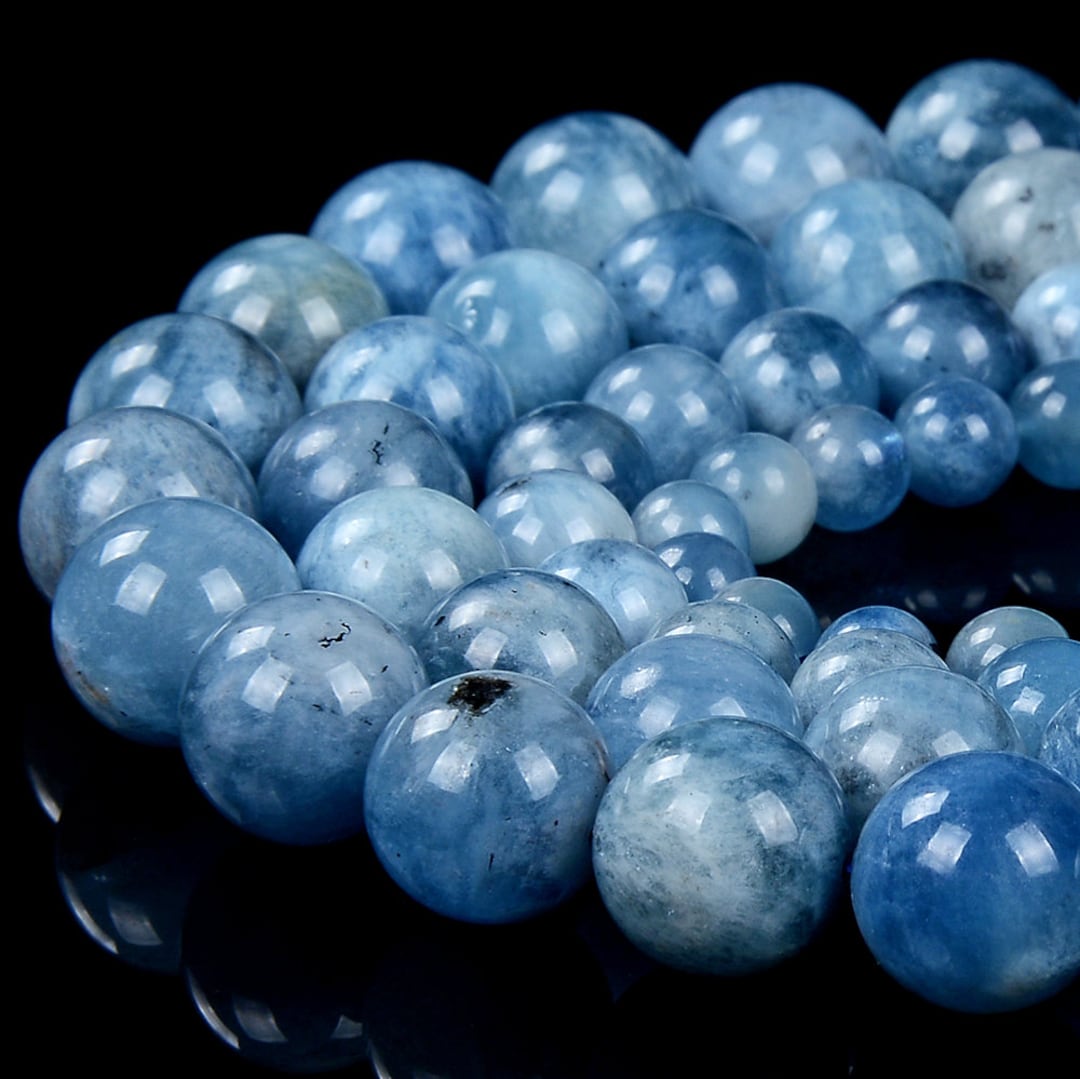 Natural Devil Blue Aquamarine Gemstone Grade AAA Round 5MM 6MM 7MM 8MM ...