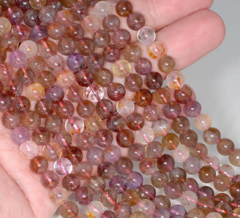 6mm Rare Auralite 23 Cacoxenite Grade A Purple Pink Red Meditation ...