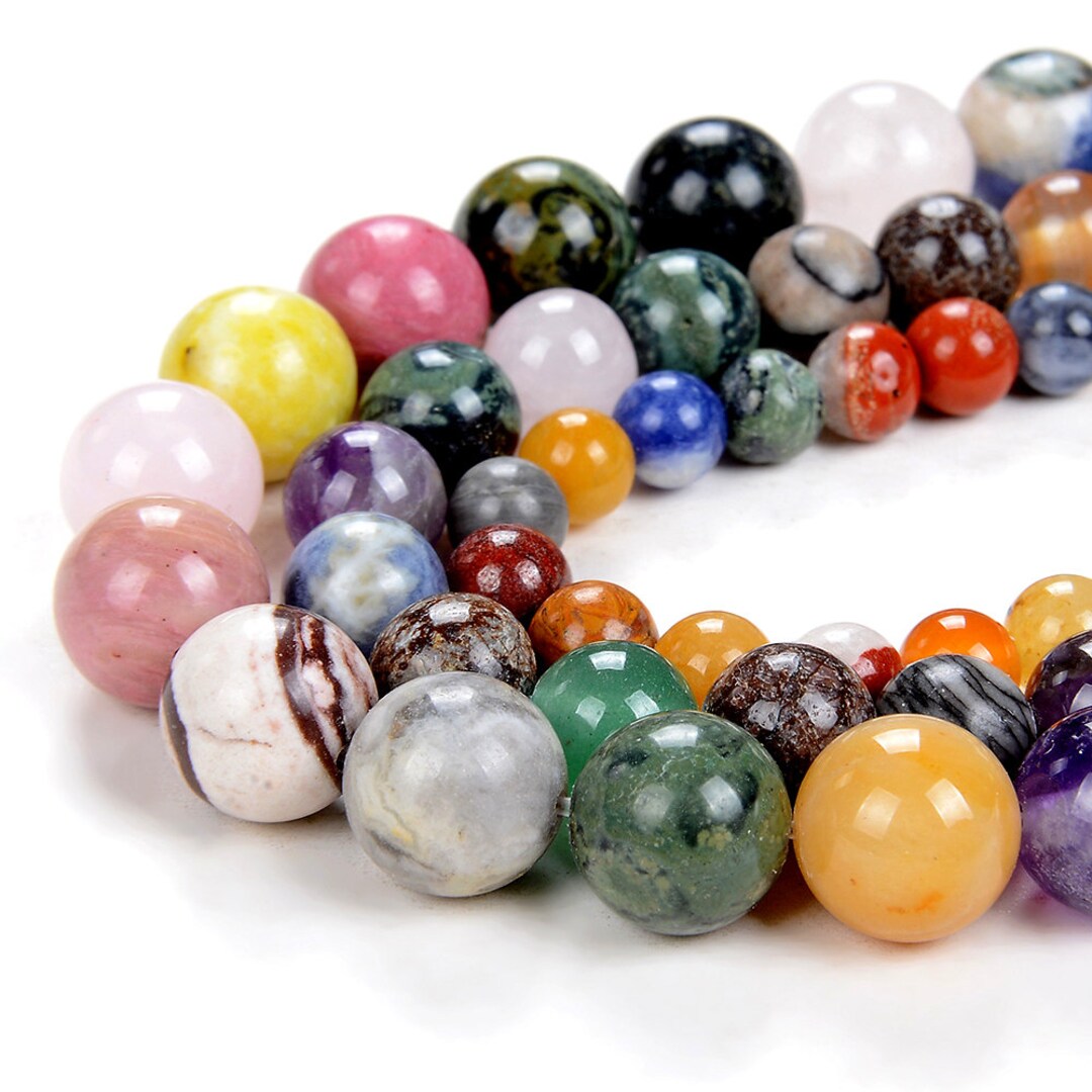 10 Strands 4mm Natural Universe Galaxy Planets Stone Yoga Chakra ...