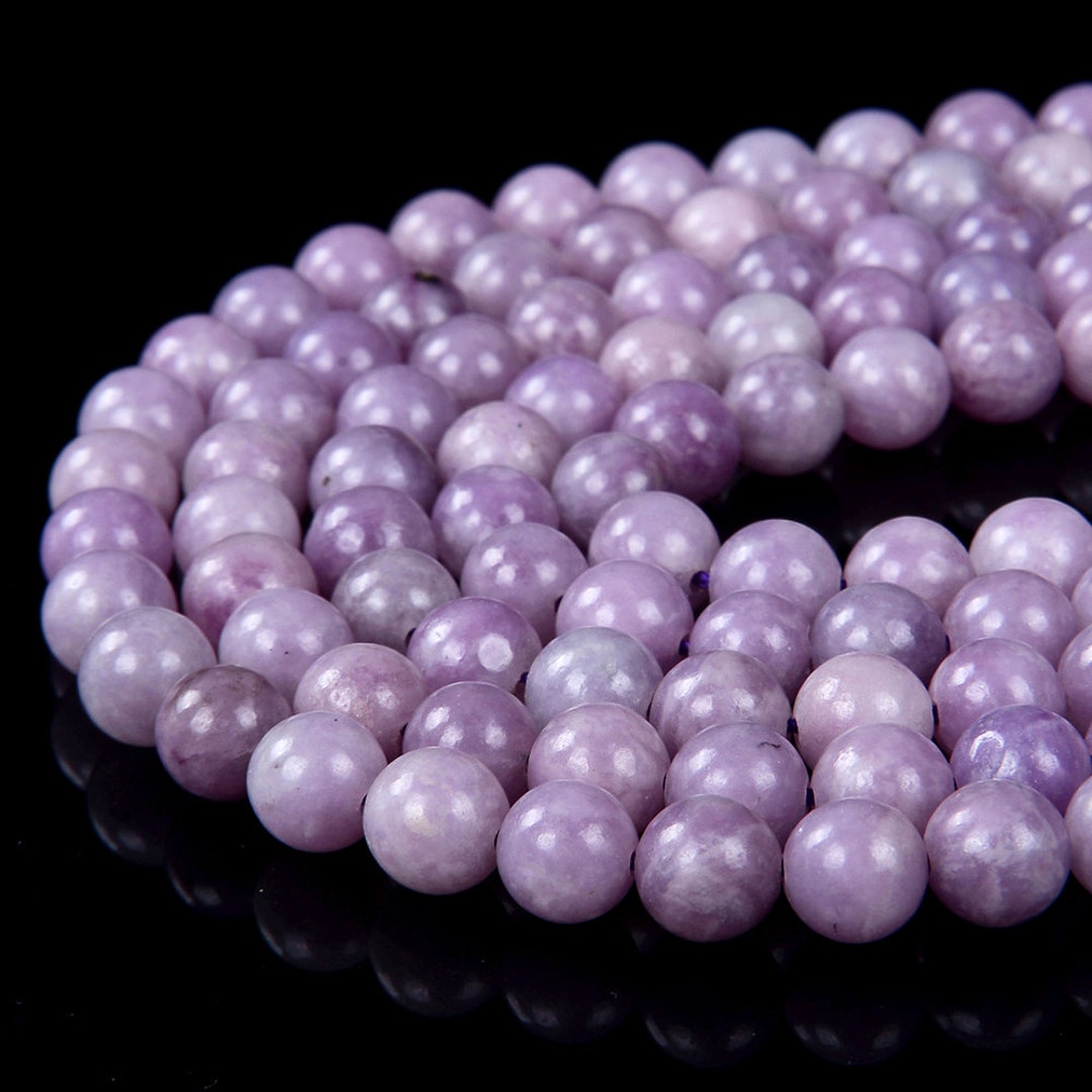 Natural Lilac Lepidolite Gemstone Grade AAA Round 6MM 8MM Loose Beads ...