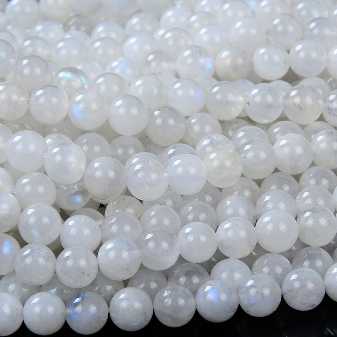 Natural Indian Rainbow Moonstone Gemstone Grade AAA Round 3MM 4MM 5MM ...