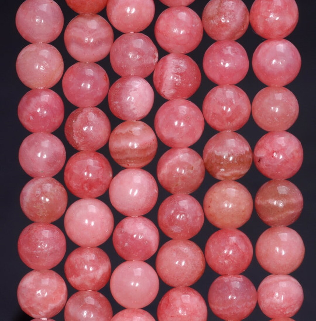 10mm Rhodochrosite Jasper Pink Red Gemstone Round Loose Beads (455) - Etsy