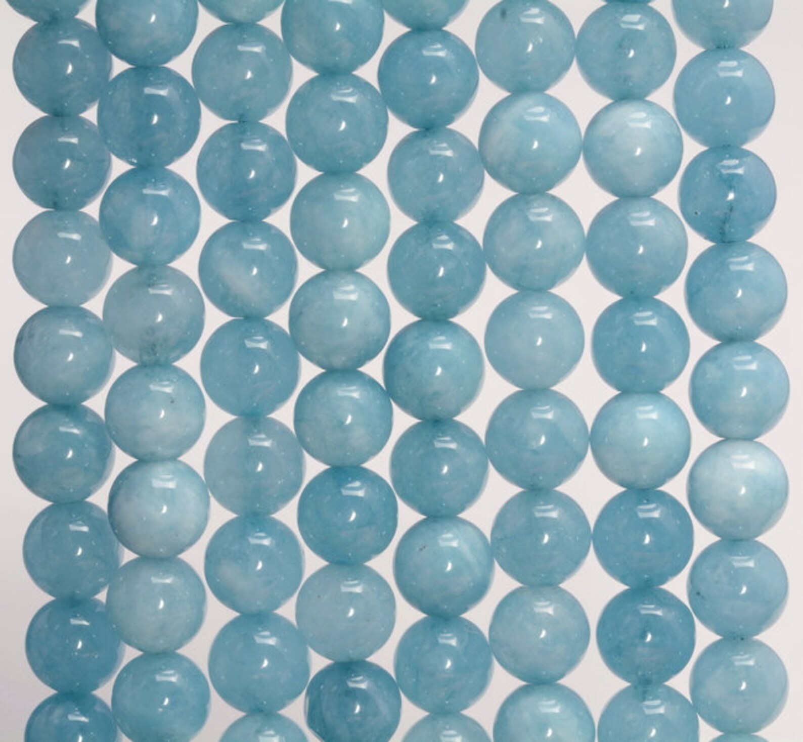 Aquamarine Color Jade Gemstone Blue Grade AAA Smooth 6mm 8mm | Etsy
