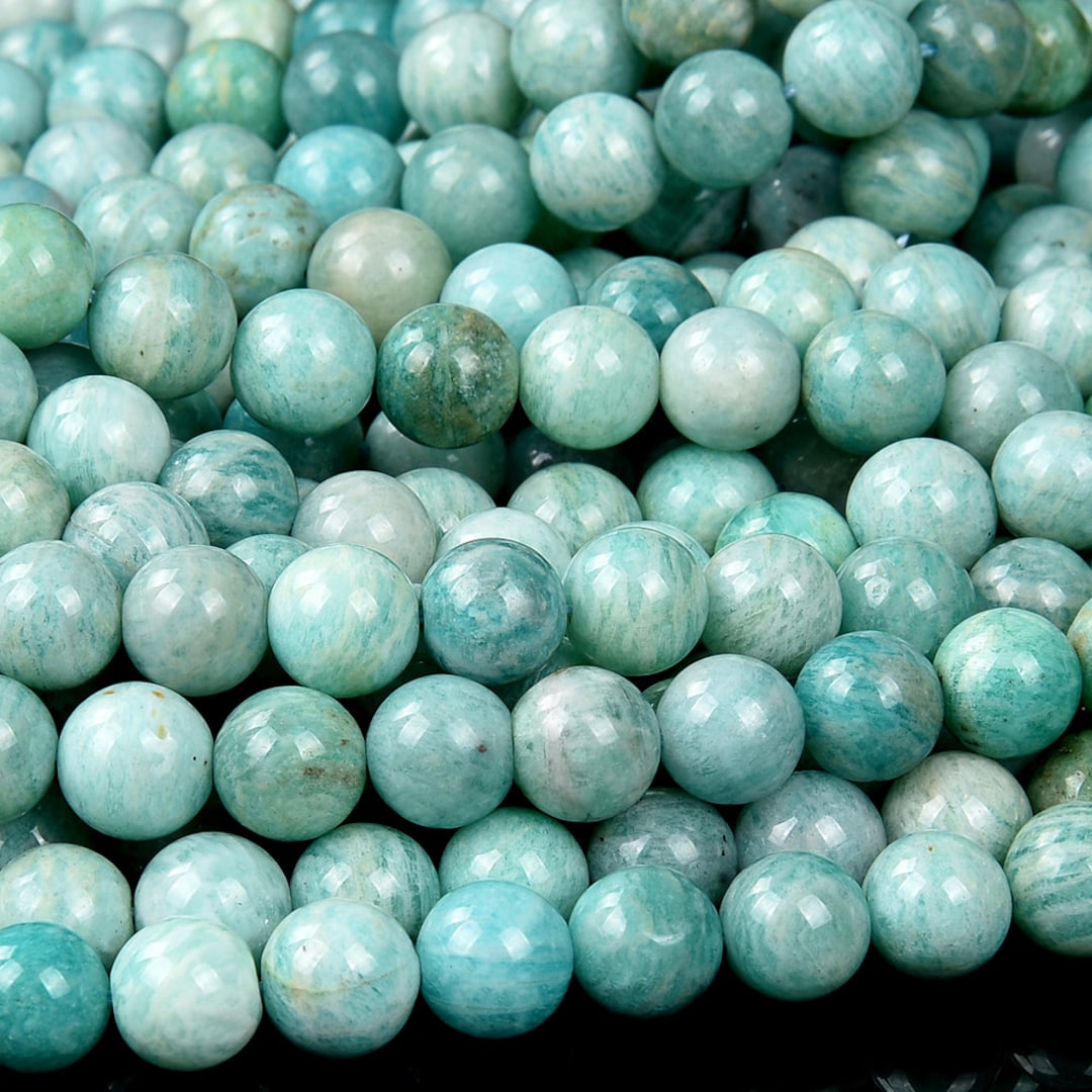 Natural Peruvian Amazonite Gemstone Round 7MM 9MM 10MM 11MM 12MM 13MM ...