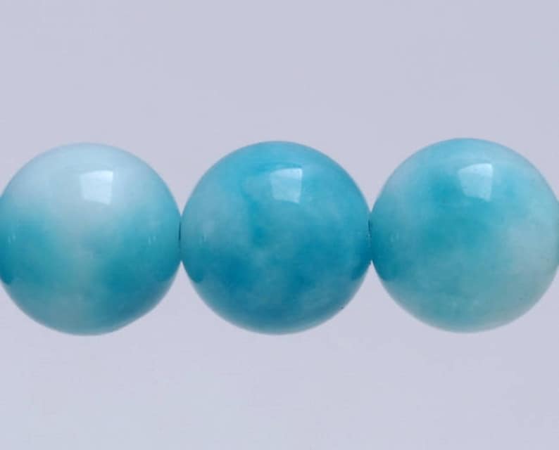 10mm Larimar Quartz Gemstone Grade AAA Sky Blue Round Loose Beads 7.5 ...