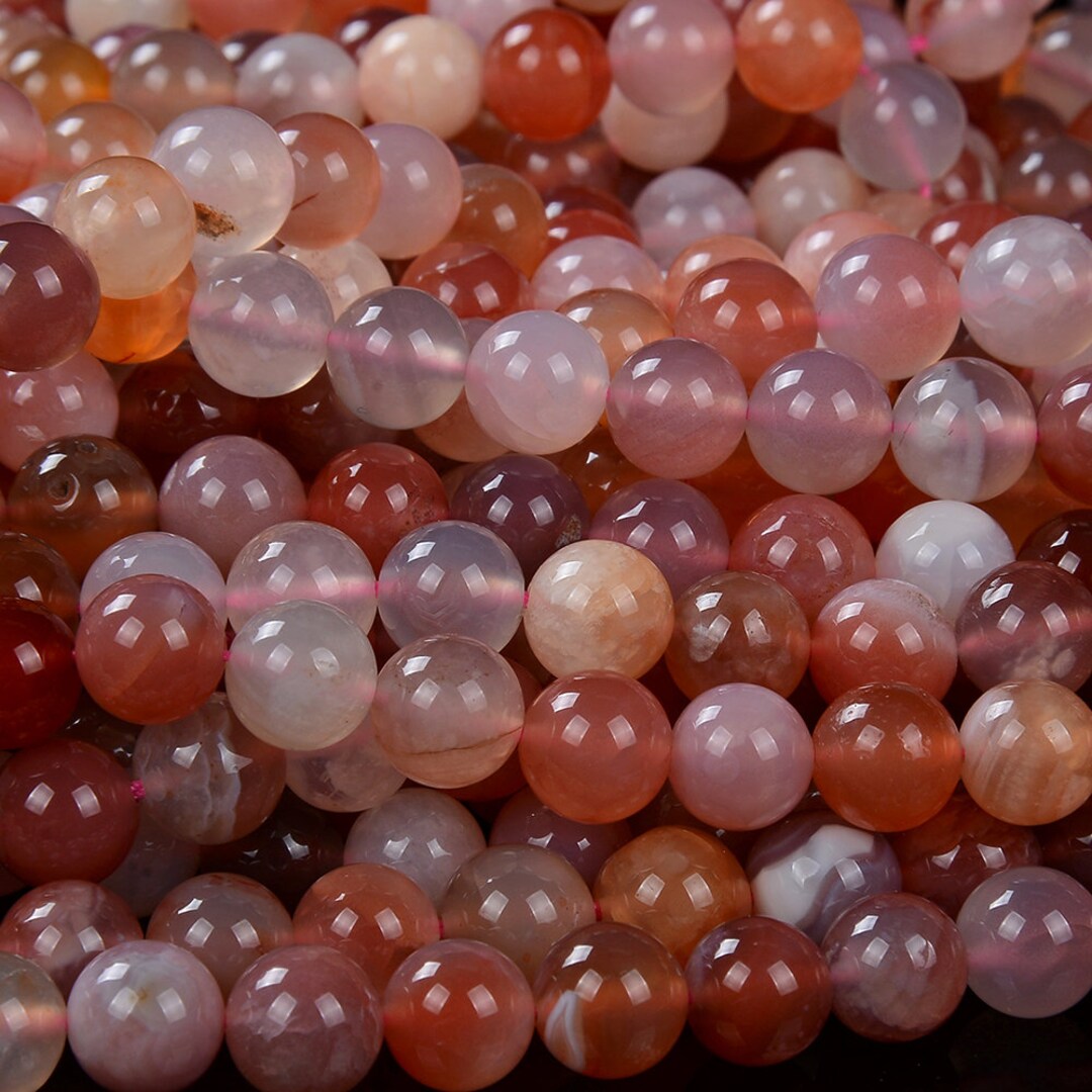 Natural Mozambique Carnelian Agate Gemstone Grade AAA Round 4MM 5MM 7MM ...