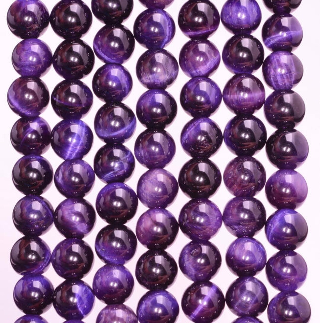 6mm Purple Tiger Eye Hawk Eye Gemstone Sugilite Purple Grade AA Round ...