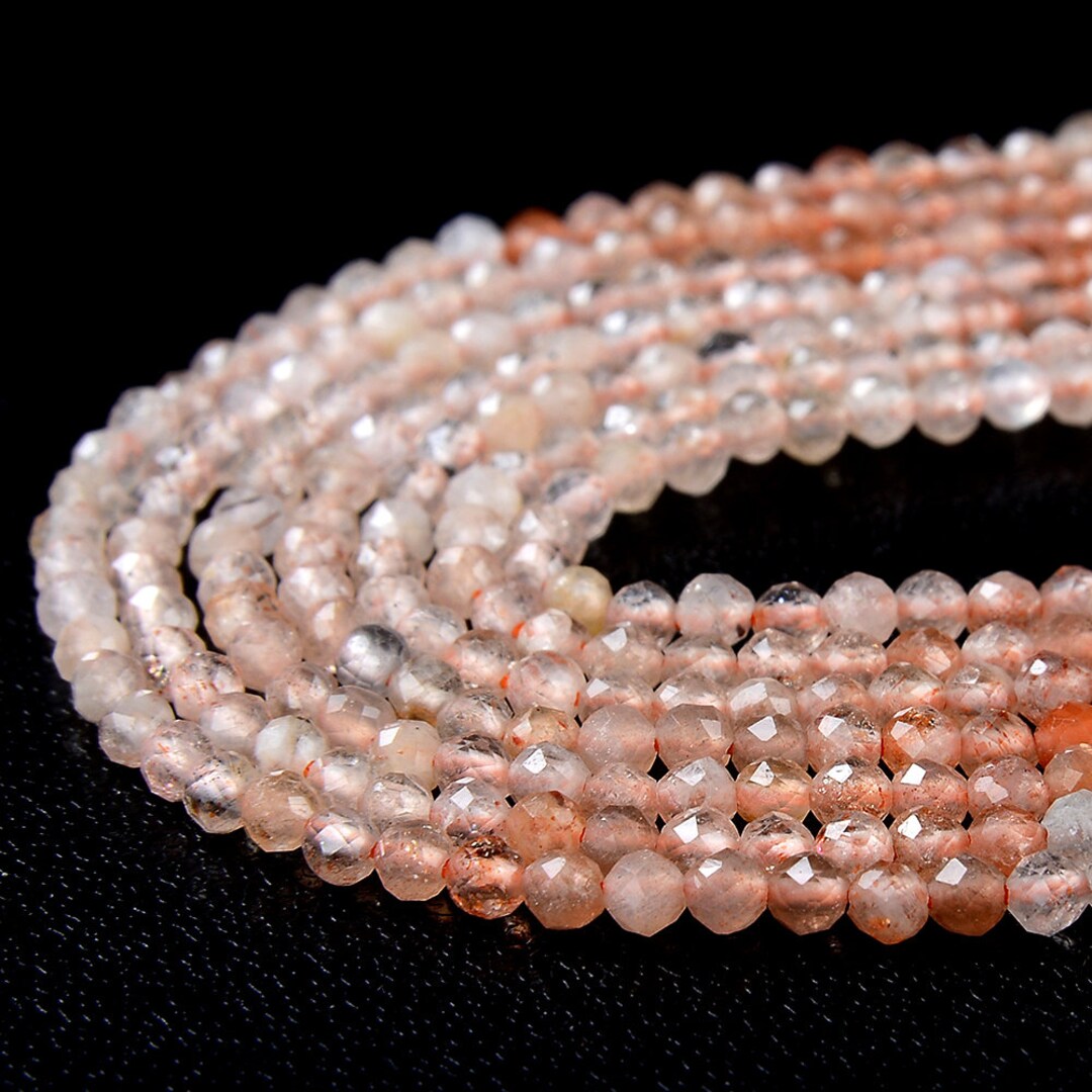 2MM Natural Arusha Rainbow Lattice Sunstone Gemstone Grade AAA Micro ...