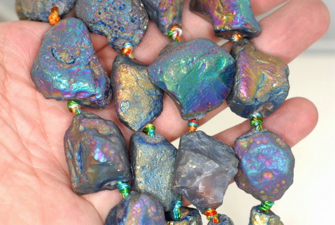 Rough Titanium Rainbow Agate Gemstone 20x15-30x20mm Rough - Etsy