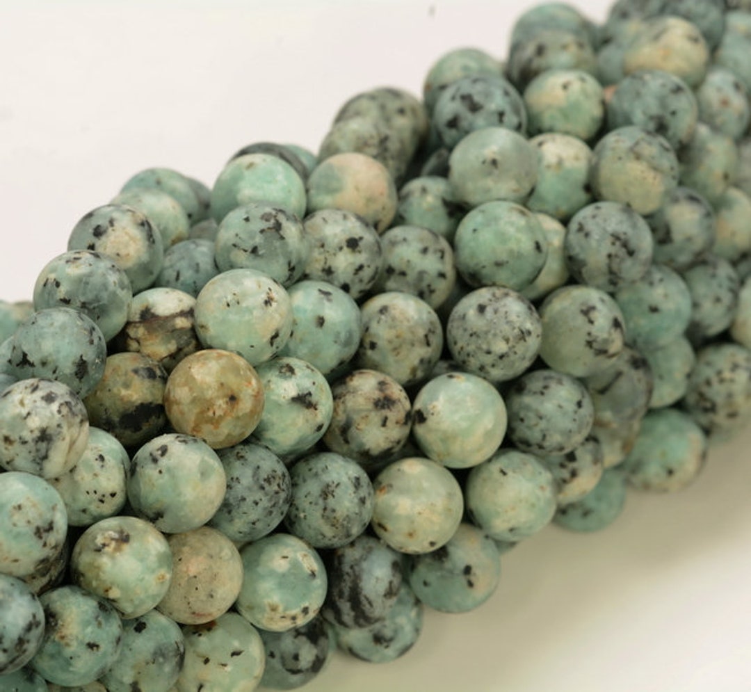 8MM Green Matte Jade Gemstone Round Loose Beads 15 Inch Full Strand ...