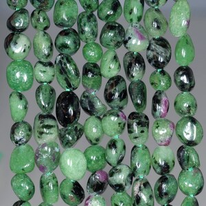 5-6MM Ruby Zoisite Gemstone Pebble Nugget Granule Loose Beads 15.5 Inch ...