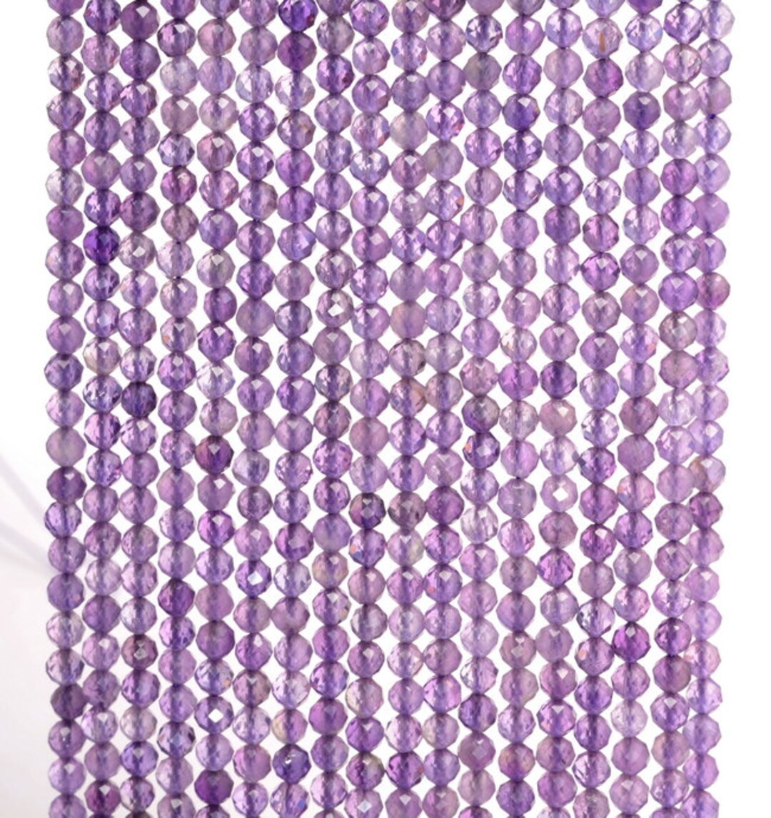 3mm Royal Amethyst Gemstone Grade AA Light Purple Micro Faceted Round ...
