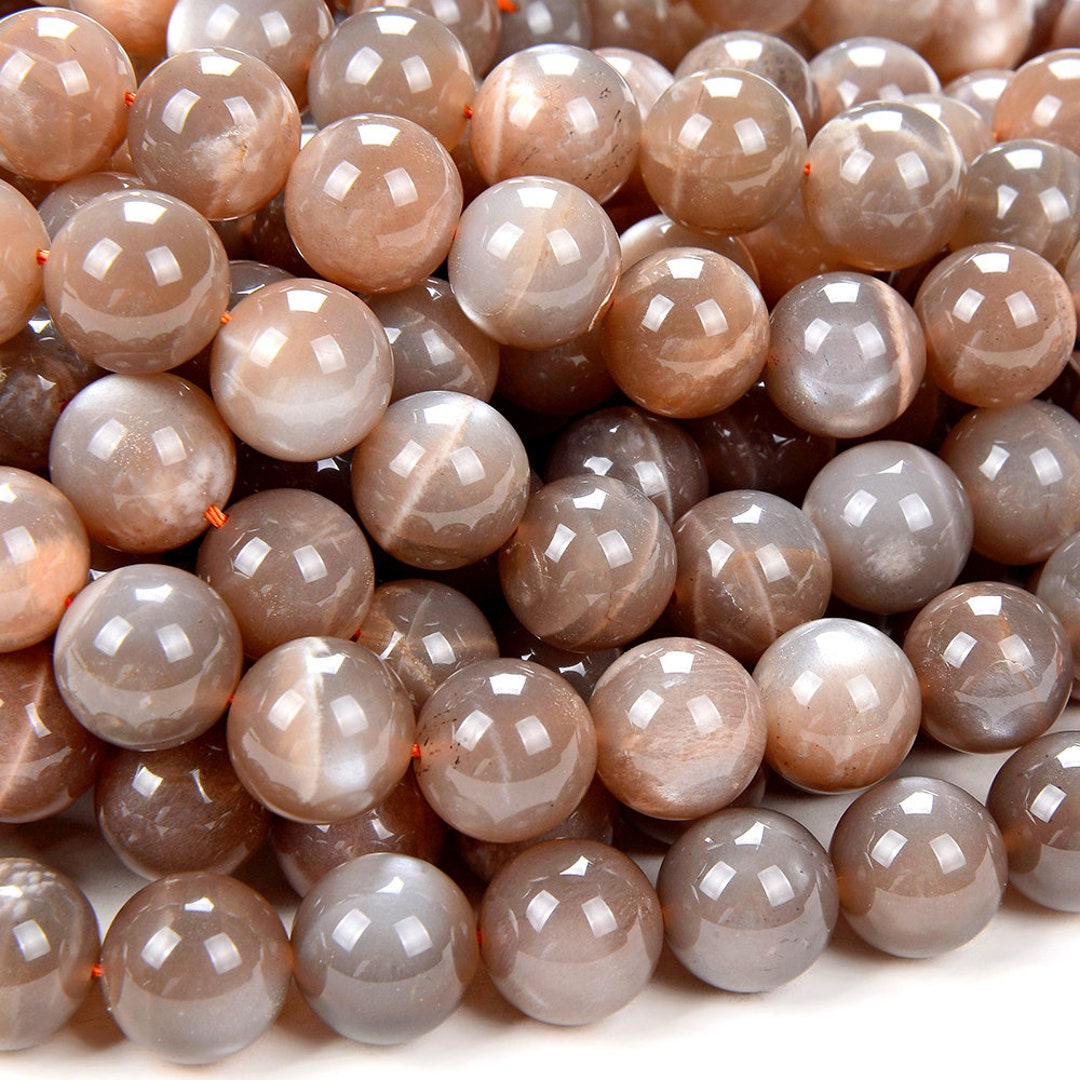 Natural Orange Gray Sunstone Gemstone Grade AA Round 8MM 12MM 14MM 15MM ...