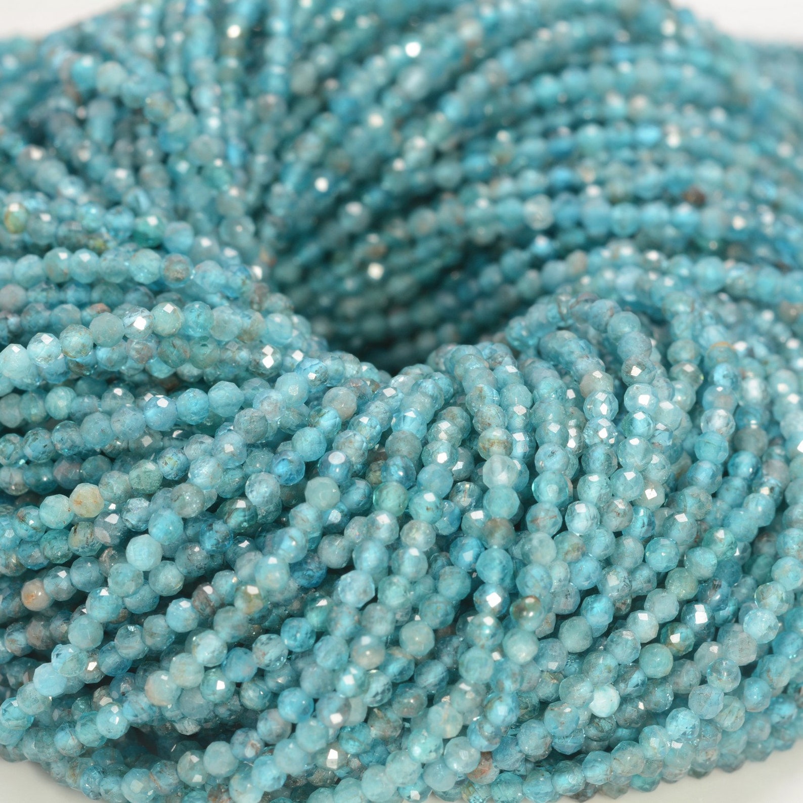 2MM Light Blue Apatite Gemstone Grade AA Micro Faceted Round Loose ...