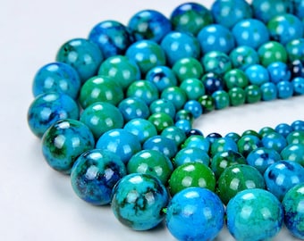 8mm Multicolor Chrysocolla Quantum Quattro Gemstone Grade AAA - Etsy