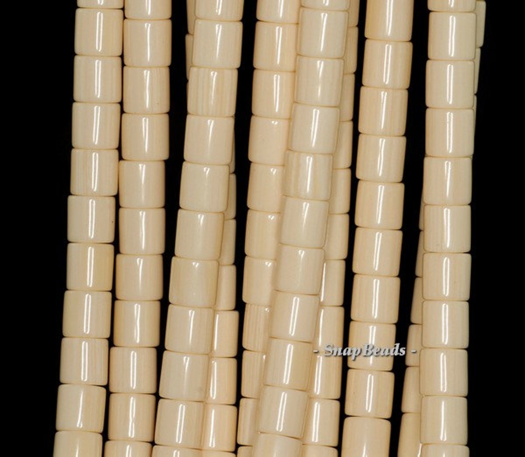 Faux Ivory Resin Grade AAA Beads Ivory Cream Round Tube Barrel 12x10mm ...