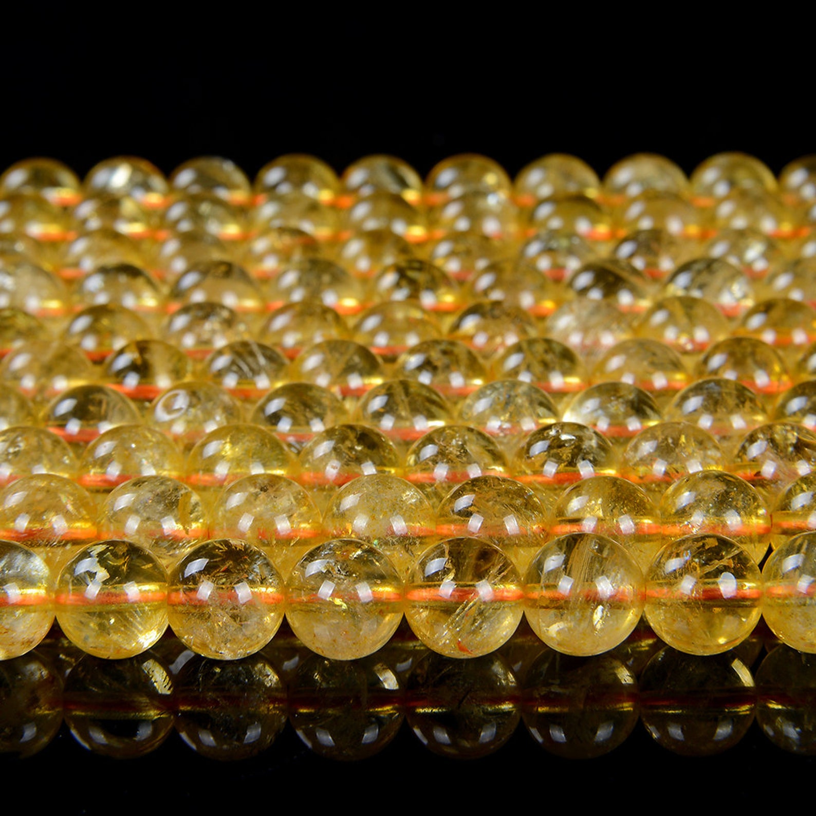 Citrine Gemstone Grade AAA Orange Yellow Round 4MM 6MM 8MM - Etsy