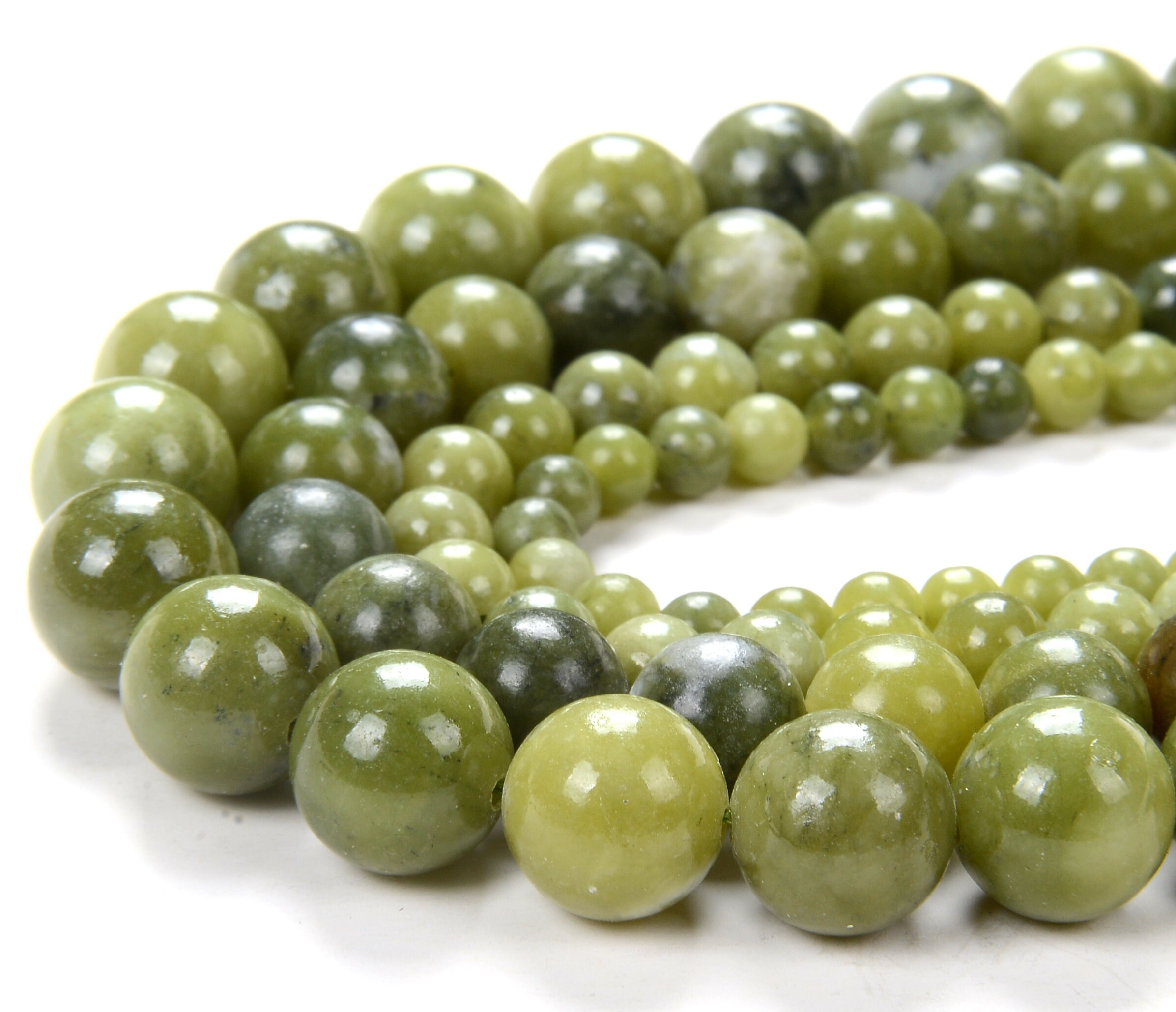 Genuine Natural Peridot Jade Gemstone Grade AAA Round 4mm 6mm - Etsy