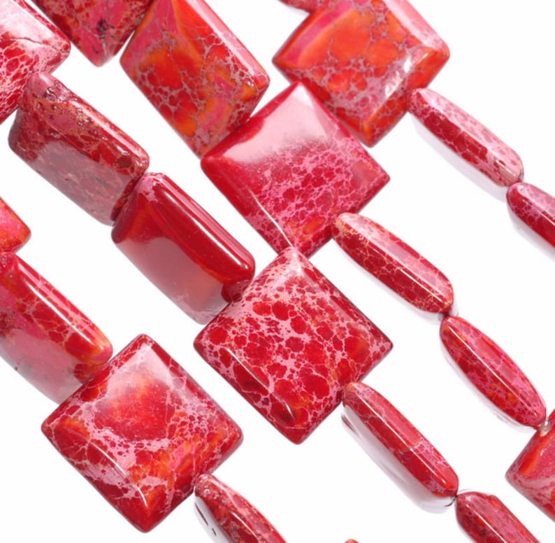 18MM rouge Imperial Jasper pierres précieuses carré lâche - Etsy France