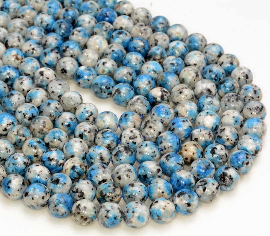 K2 Blue Granite Gemstone Grade AAA Round 6mm 8mm 10mm 12mm Loose Beads ...