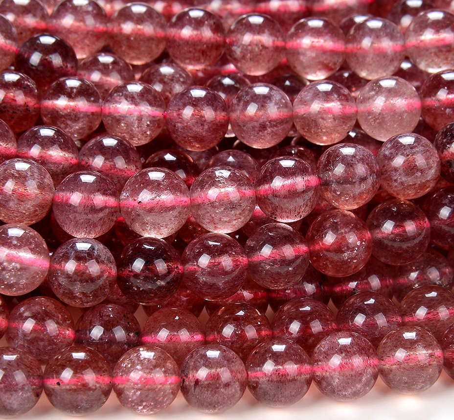 Natural Strawberry Quartz Starry Gemstone Grade AAA Round 6MM 7MM 8MM ...
