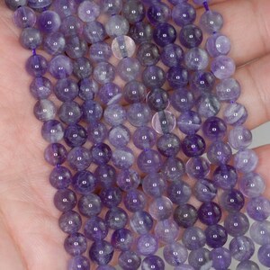 5-6MM Light Amethyst Gemstone Round Loose Beads 16 Inch Full Strand ...