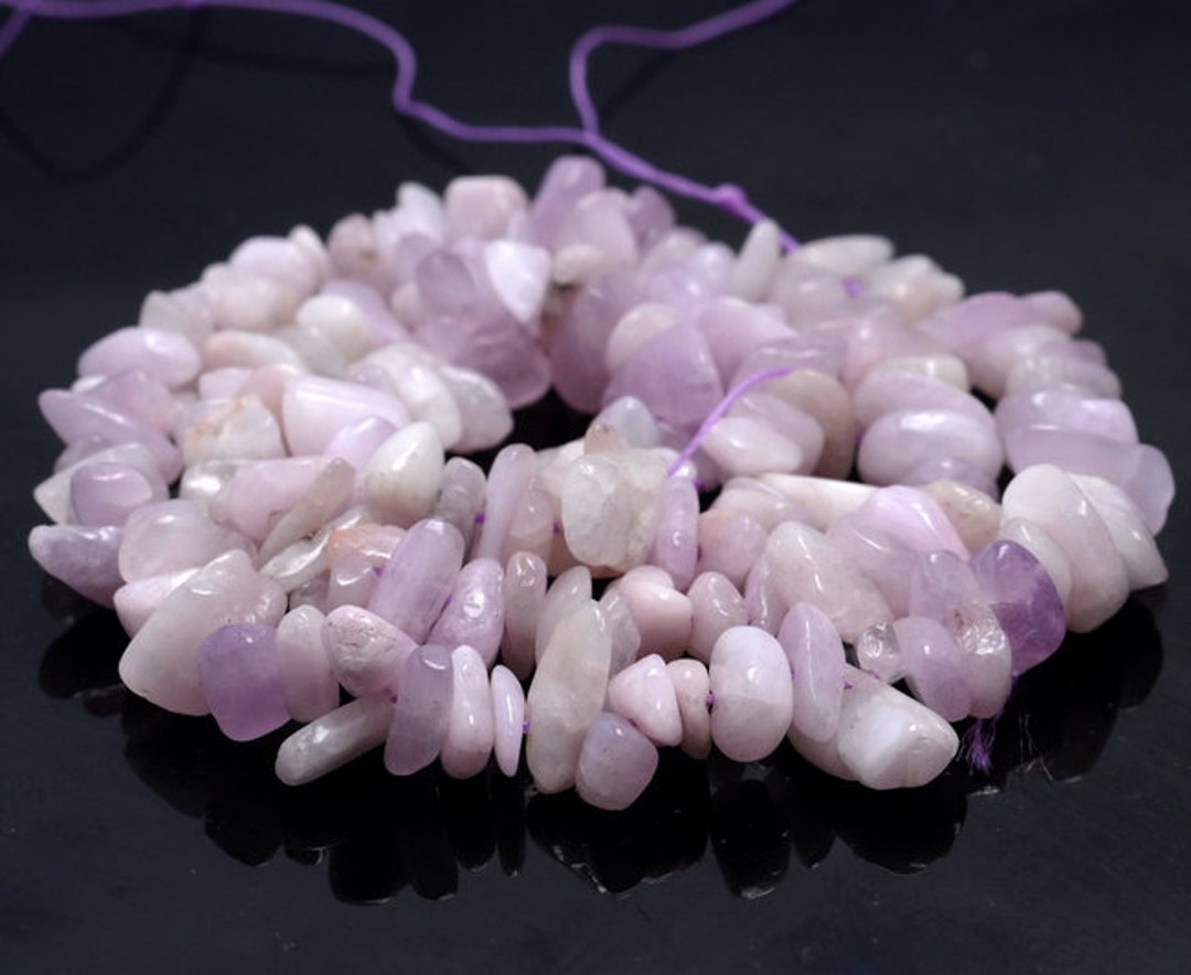 7-8MM Pink Kunzite Gemstone Pebble Nugget Chip Loose Beads 15.5 Inch ...