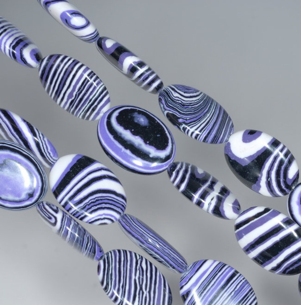 14x10mm Purple Black Matrix Turquoise Gemstone Oval Loose - Etsy