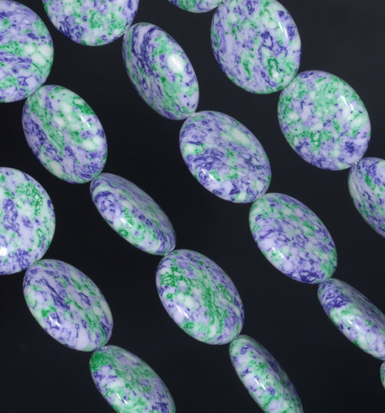 16MM Purple Green Matrix Turquoise Gemstone Flat Round Circle - Etsy