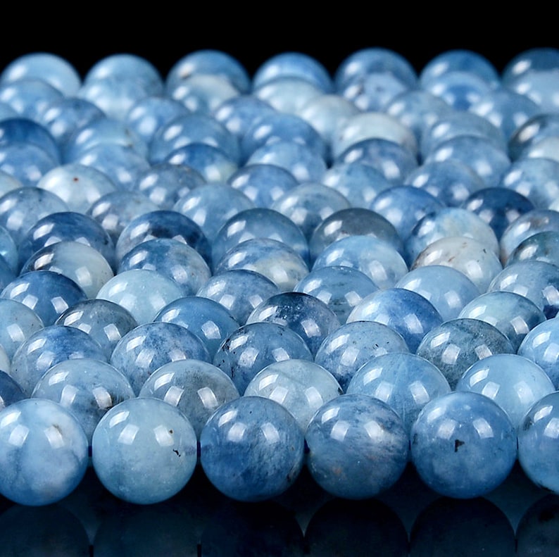 Natural Devil Blue Aquamarine Gemstone Grade AAA Round 5MM 6MM 7MM 8MM ...
