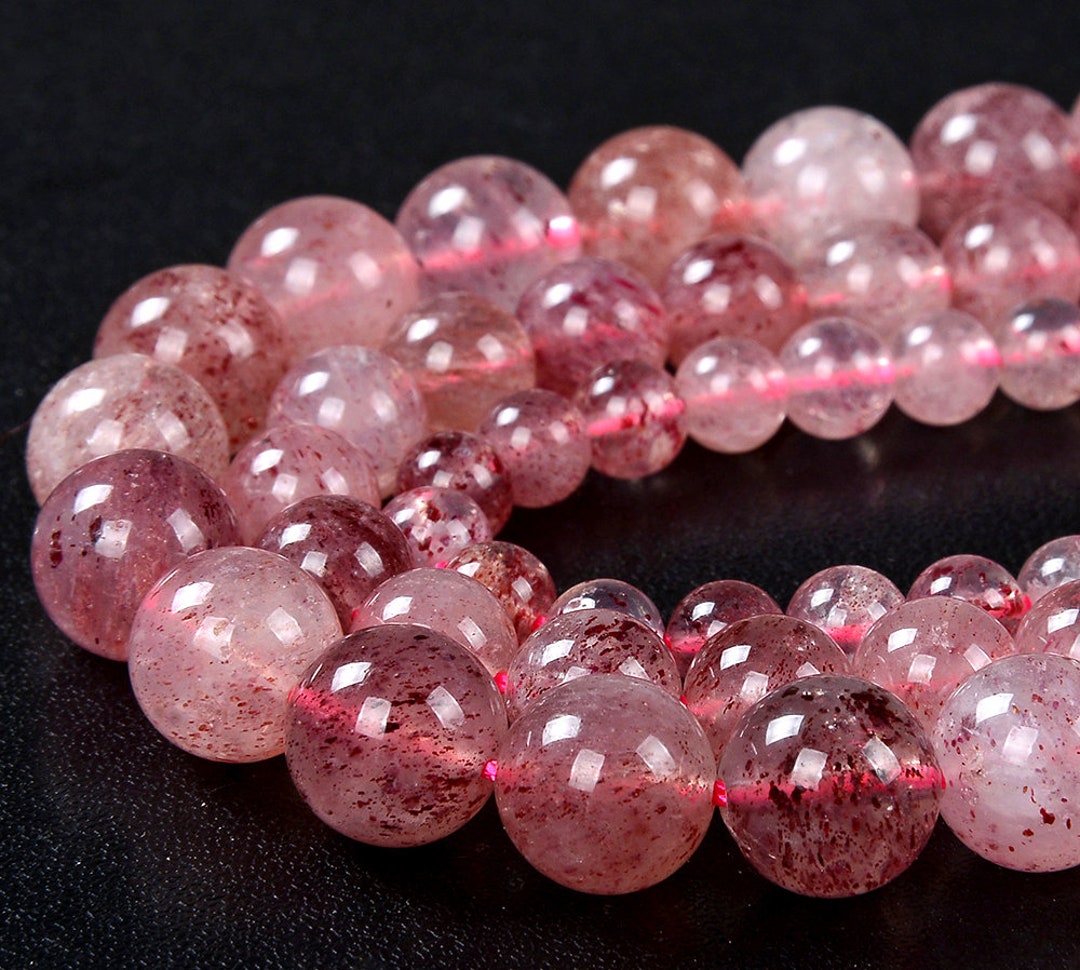 Red Natural Strawberry Lepidocrocite Quartz Gemstone Grade AAA Round ...