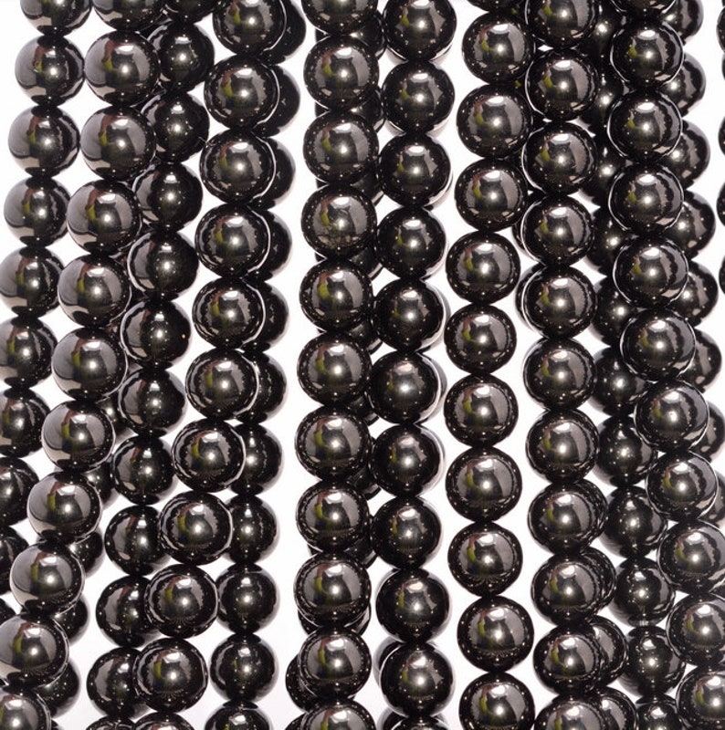 8MM Genuine Natural Jet Gemstones Black Grade AAA Black Round | Etsy