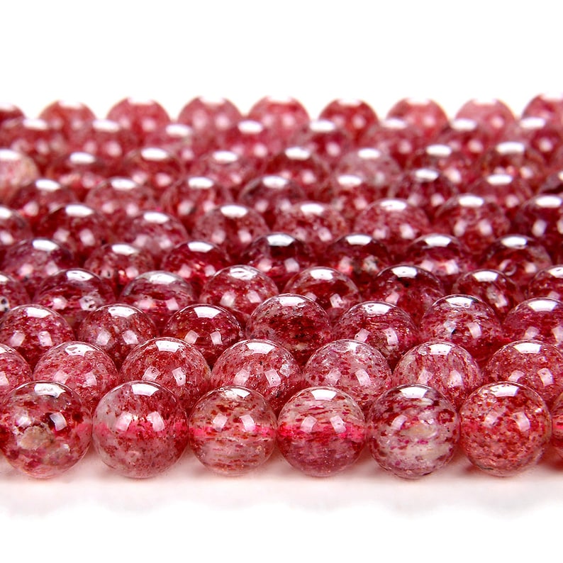 Natural Strawberry Quartz Gemstone Red Grade AAA Round 4MM 5MM 6MM 7MM ...