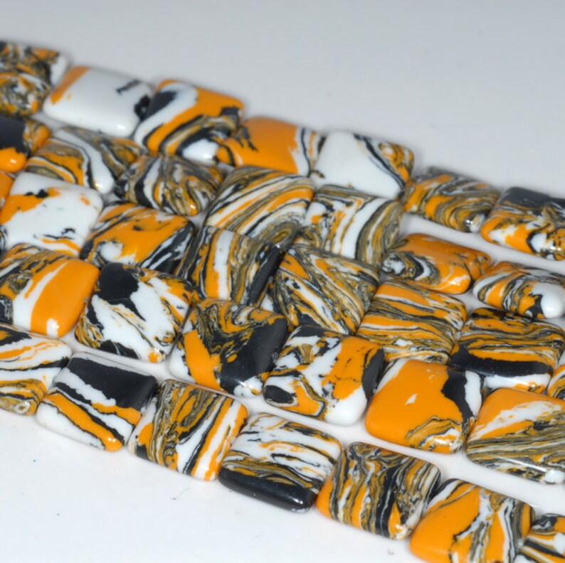 12MM Yellow Black Matrix Turquoise Gemstone Flat Square Loose | Etsy