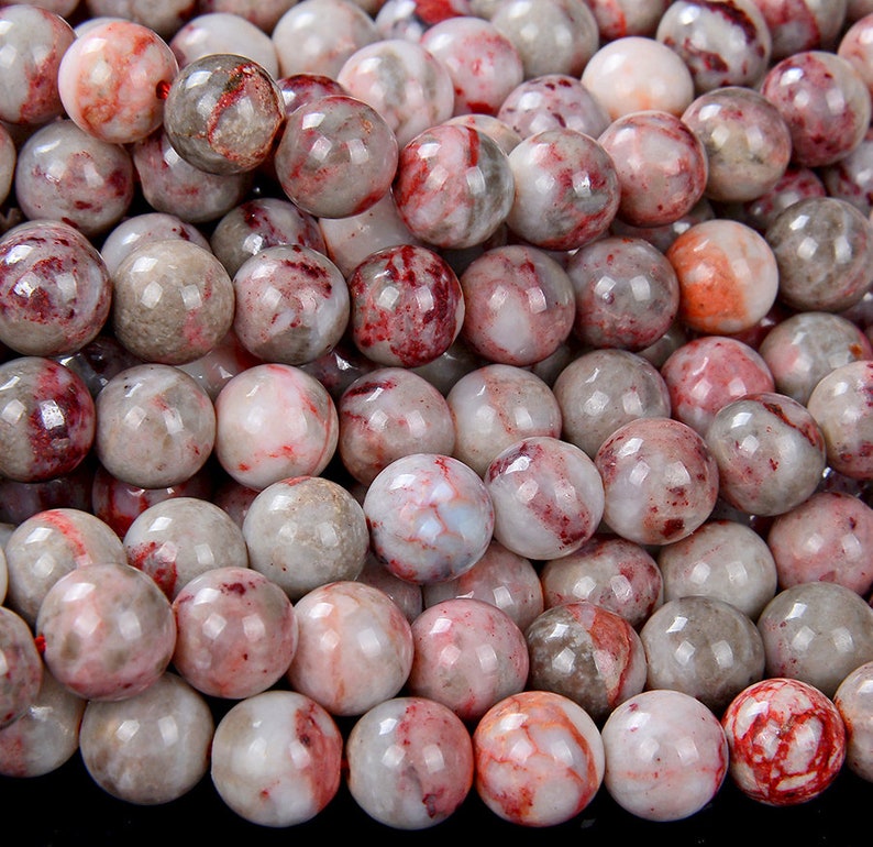 Rare Cinnabrite, Cinnabar in Quartz Gemstone Grade AA Round 4MM 5MM 7MM ...
