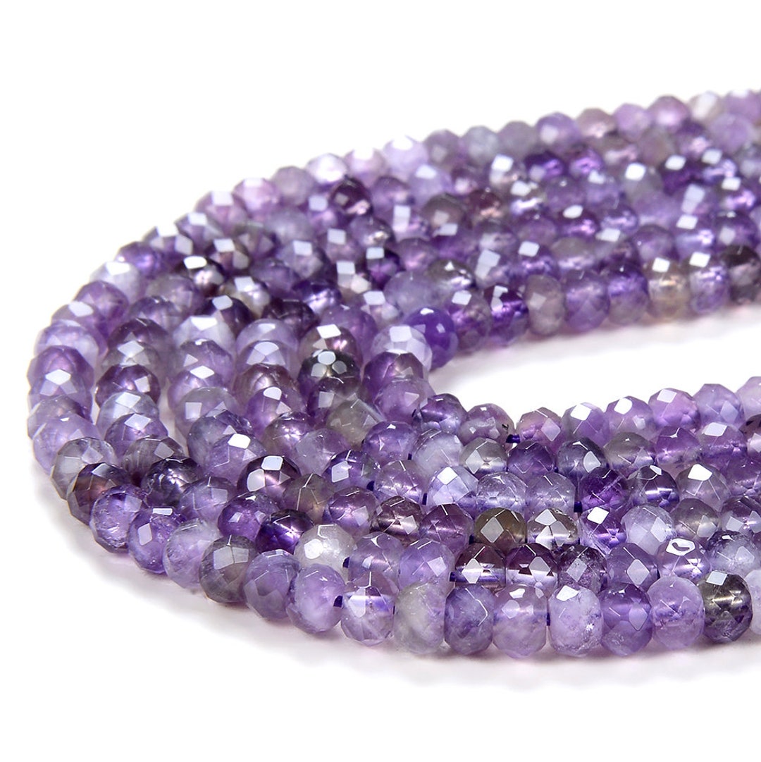 Natural Amethyst Gemstone Grade A 4x3mm 5x3mm Micro Faceted Rondelle ...
