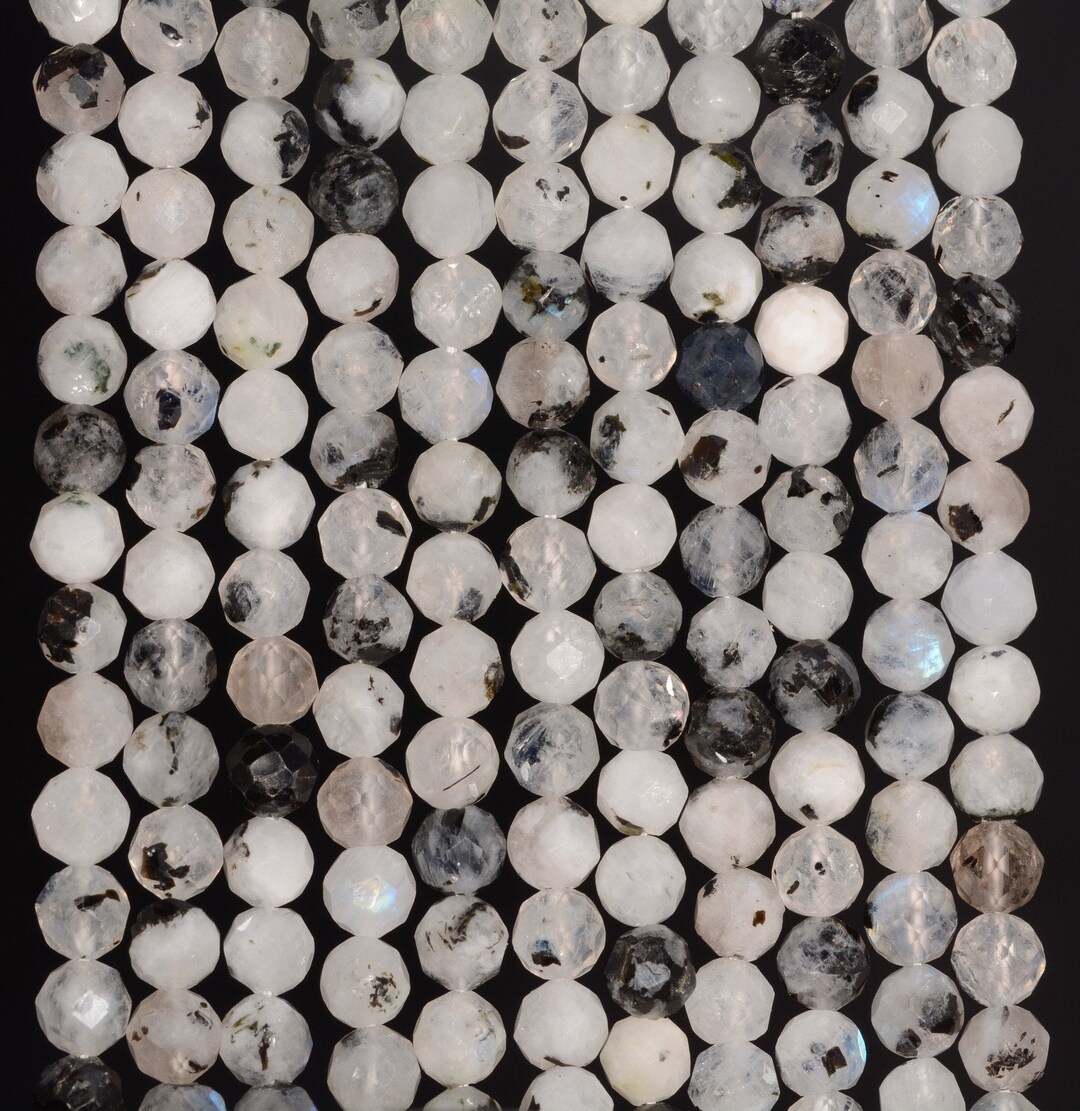 4.5MM Rainbow Moonstone Gemstone Grade A Micro Faceted Round Loose ...