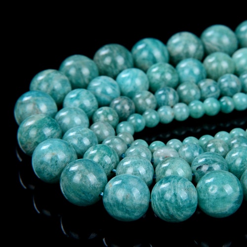 Genuine Peruvian Amazonite Gemstone Grade AAA Round 6mm 8mm - Etsy