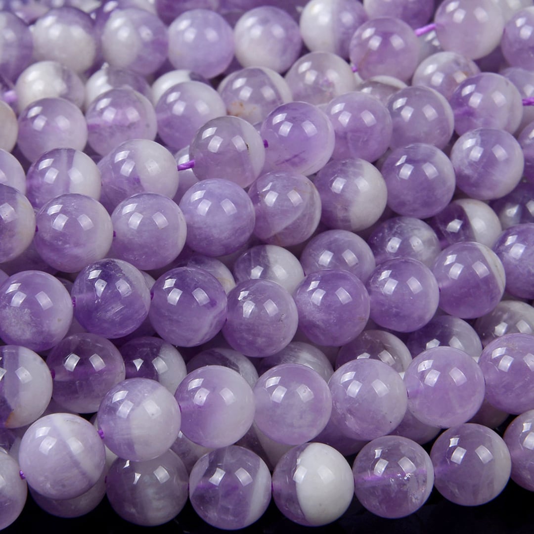 Natural Lavender Amethyst Light Purple Gemstone Grade AAA Round 6MM 8MM ...