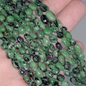 5-6MM Ruby Zoisite Gemstone Pebble Nugget Granule Loose Beads 15.5 Inch ...