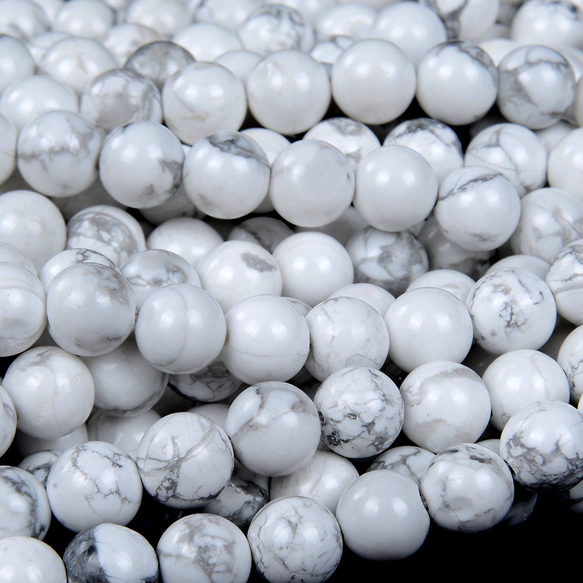 8mm White Turquoise Howlite Gemstone Grade A Round Loose Beads | Etsy